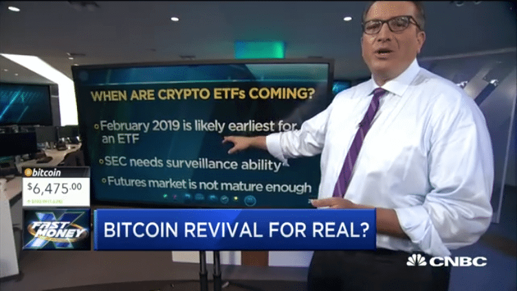 ETF de Bitcoin saldrían en febrero 2019 según Brian Kelly de CNBC